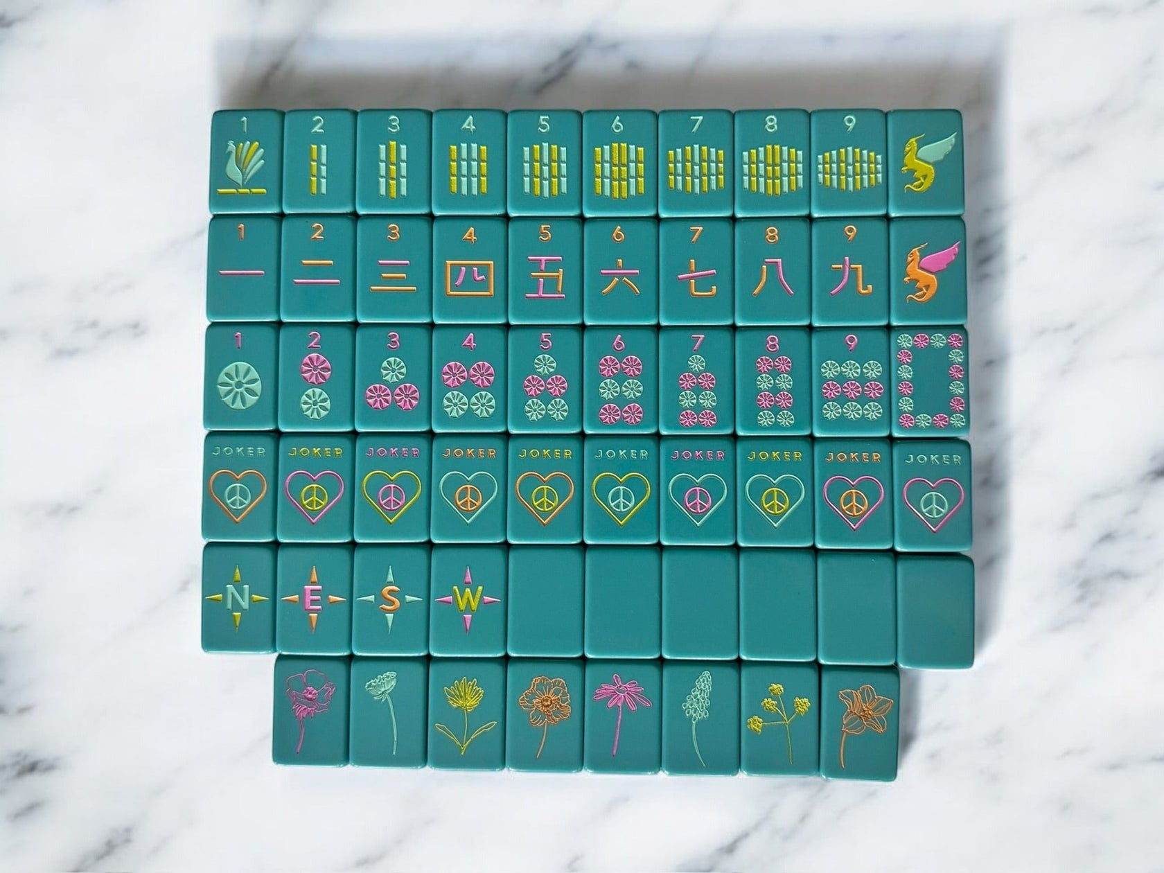 OG Mahj Tiles - Totally Teal for Modern Mahjong Style – Peace Love Mahjong